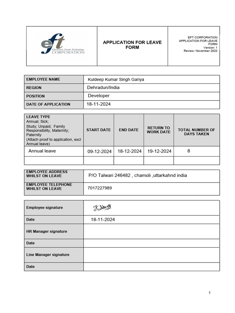 Annual Leave Dec 2024 | PDF