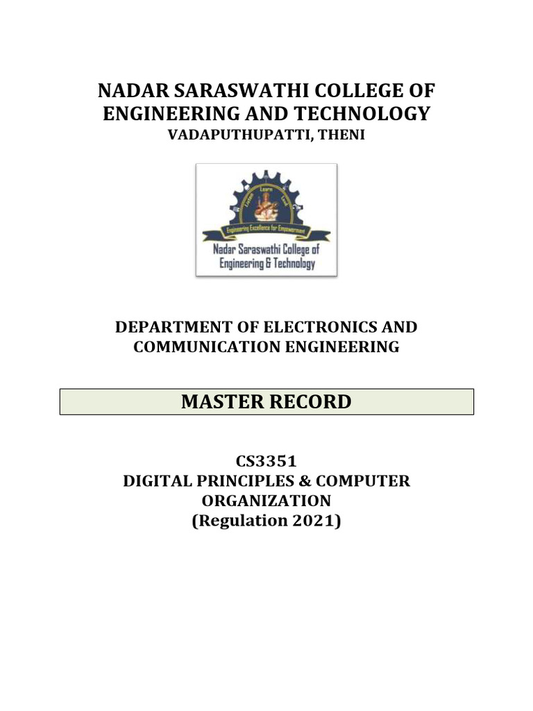 CS3351 DPCO Lab Manual | PDF | Logic Gate | Subtraction