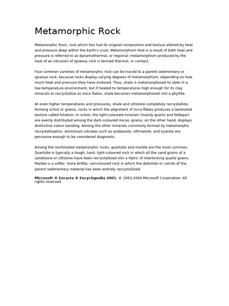 Metamorphic Rock | PDF