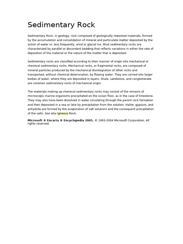 Sedimentary Rock | PDF