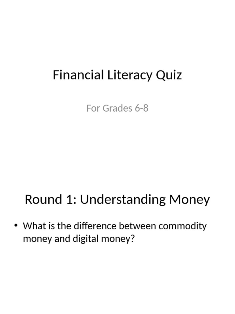 Financial Literacy Quiz 6 8 | PDF