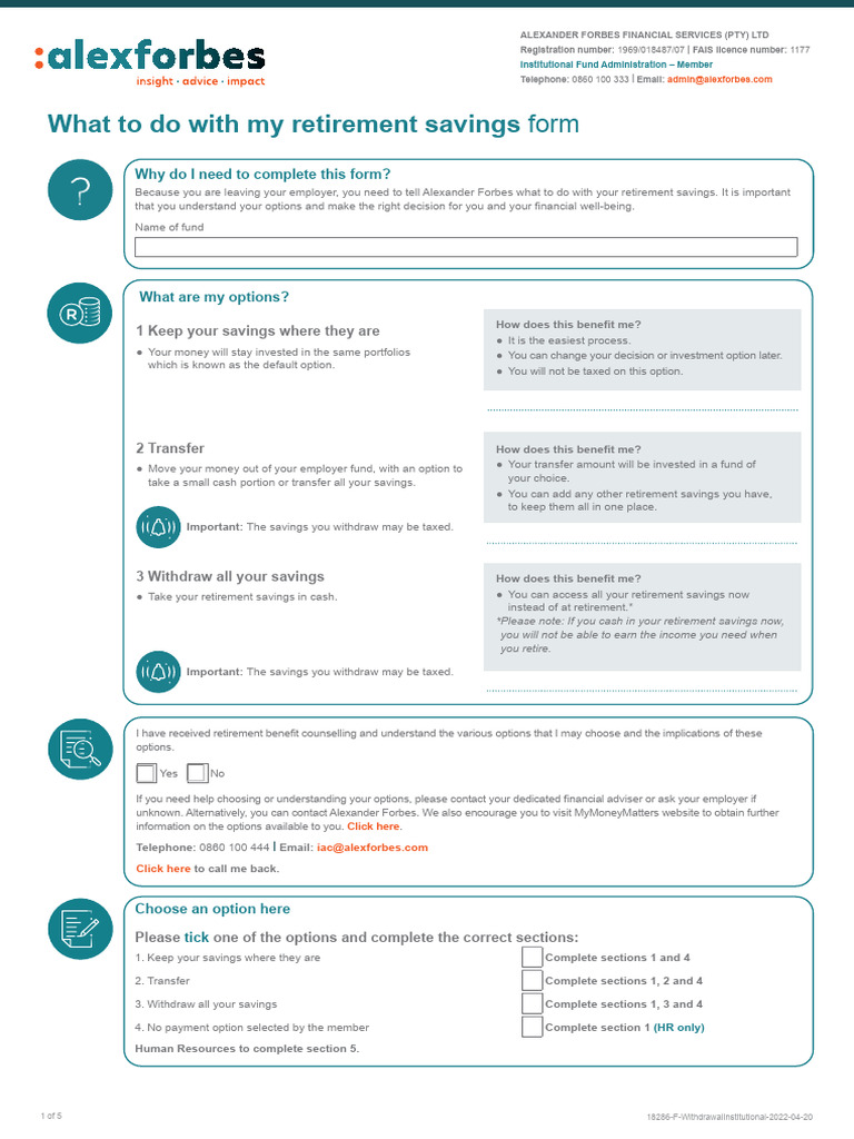 HRD024 - Withdrawal Claim Form - Member - Insti - Fund | PDF ...
