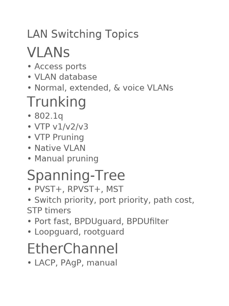 LAN Switching Topics | PDF