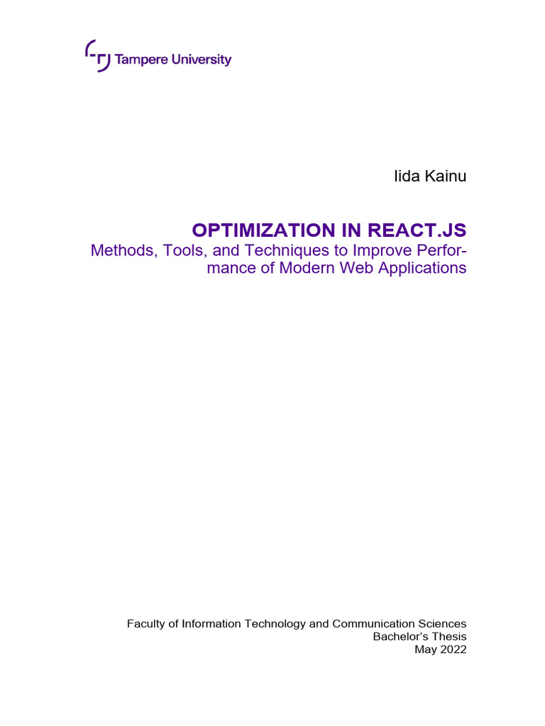 Optimization In React Js Methods Tools And Techniques To Improve Performance Of Modern Web
