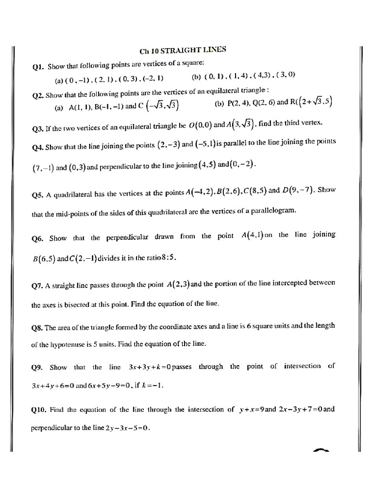 Test Straight Lines | PDF