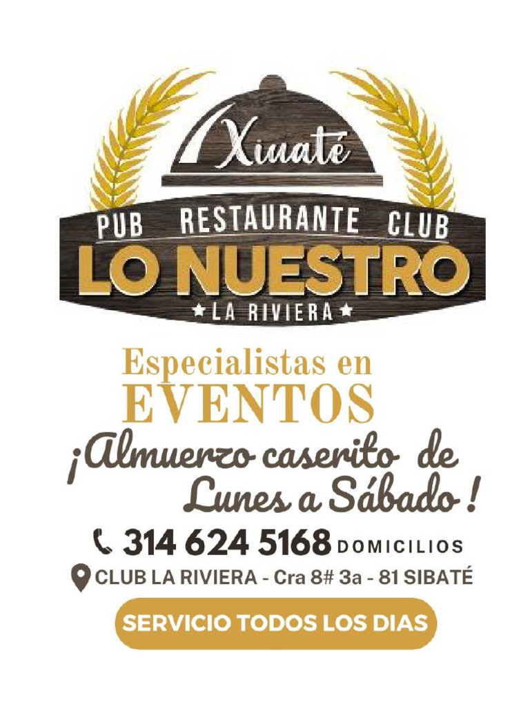 Menú de Eventos en Sibaté 2024 | PDF | ensalada | Salsa