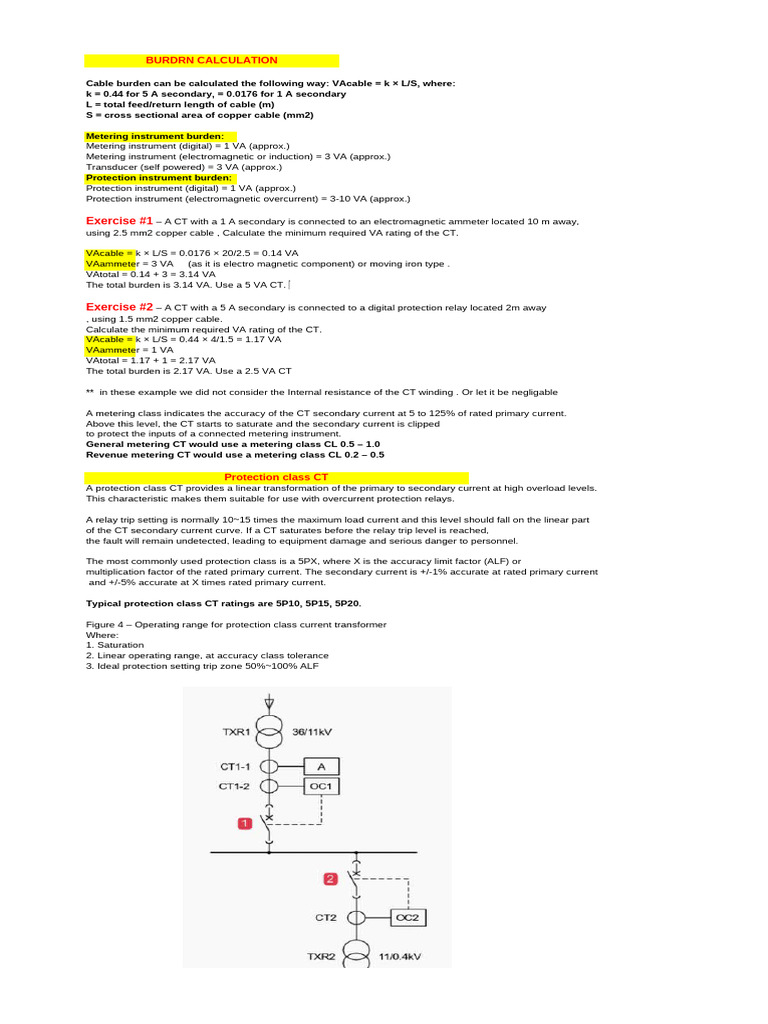 CT Sizing For Differnt Types and Classes | PDF | Transformer ...