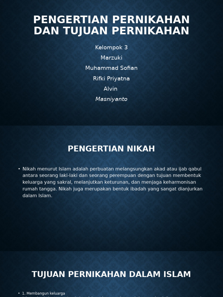 Pengertian pernikahan dan tujuan pernikahan | PDF