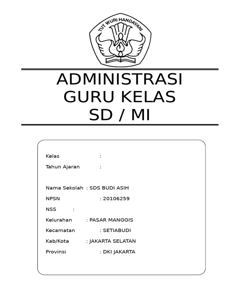 ADM KELAS SDS BUDI ASIH | PDF