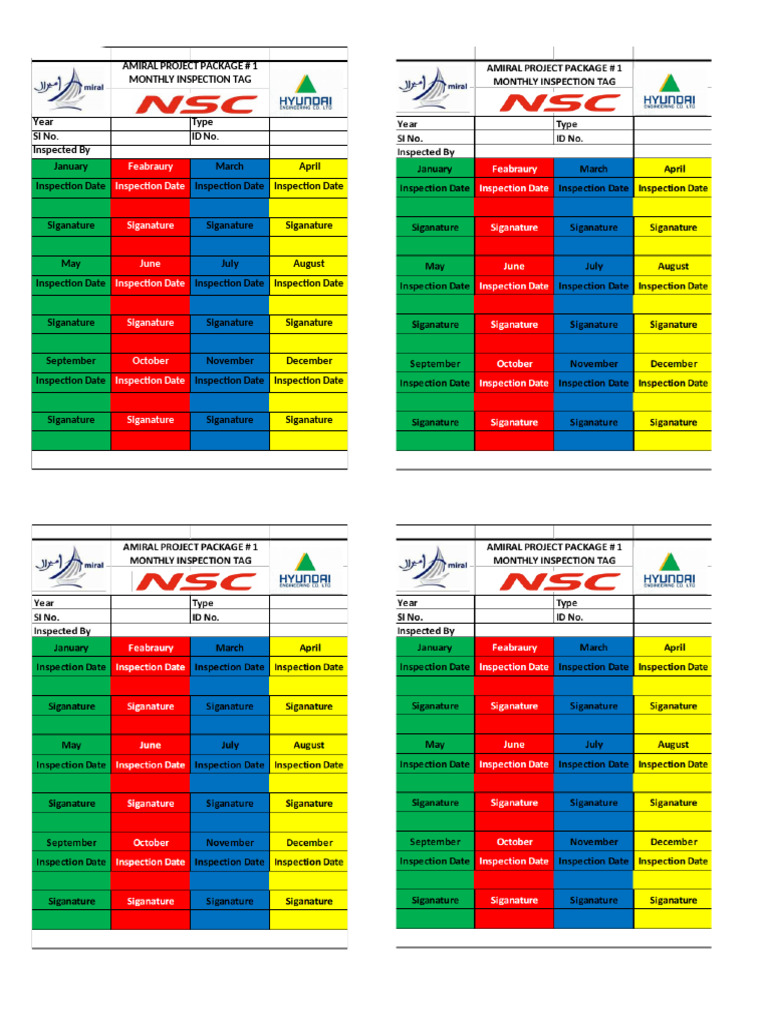 Inspection Tag NSC | PDF