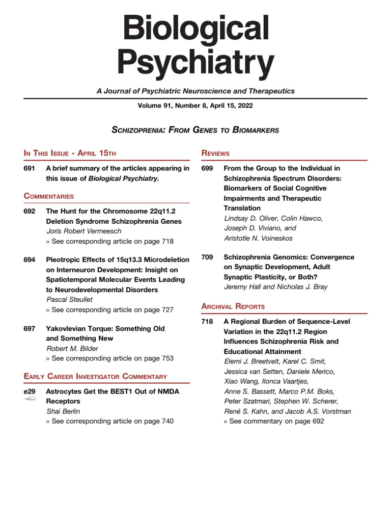 Table-of-Contents_bps | PDF | Schizophrenia | Synaptic Plasticity
