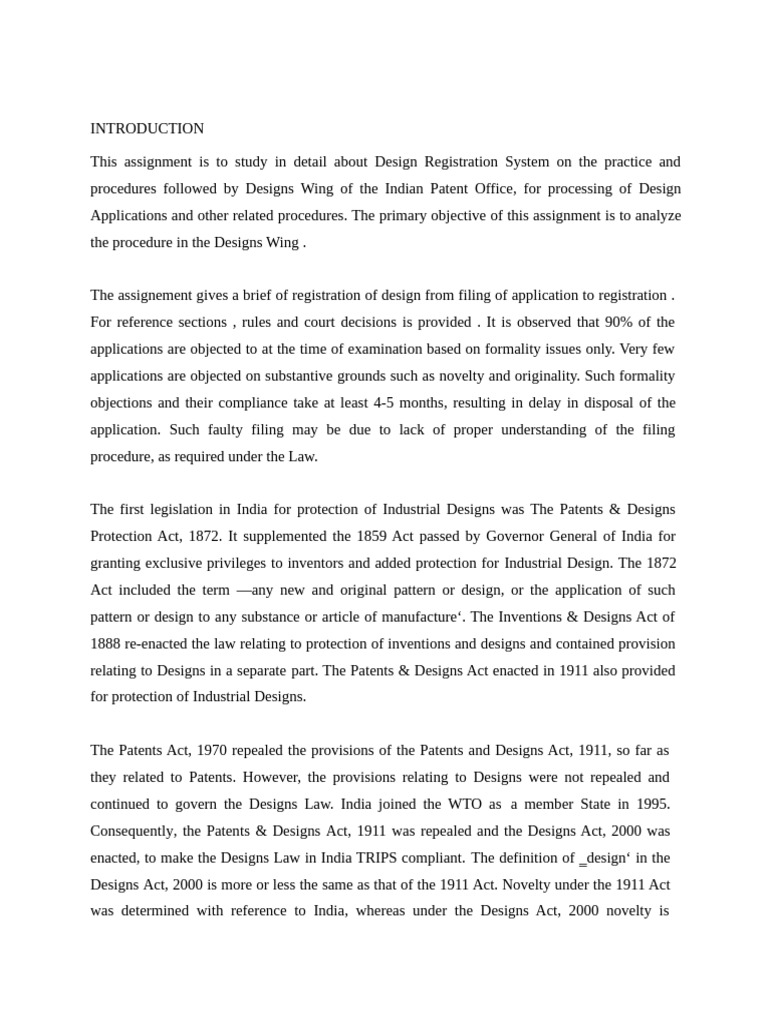 Design Registration Assignment | PDF | Patent | Priority Right