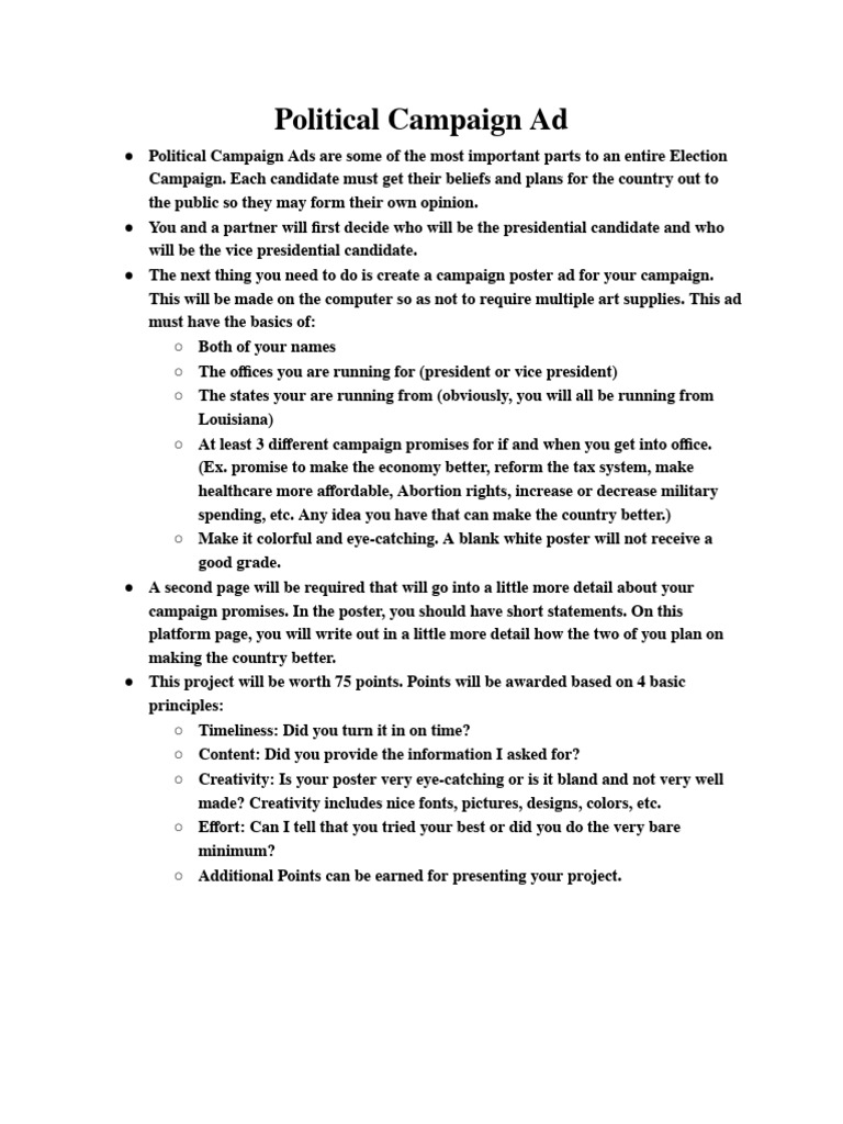 Political Campaign Ad | PDF