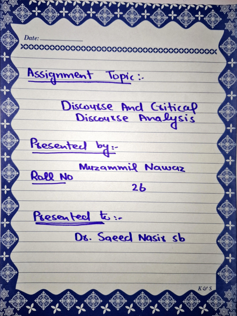 Discourse and Critical Discourse Analysis Assignment | PDF