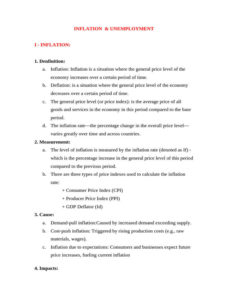 Inflation and Unemployment Explained | PDF | Inflation | Unemployment