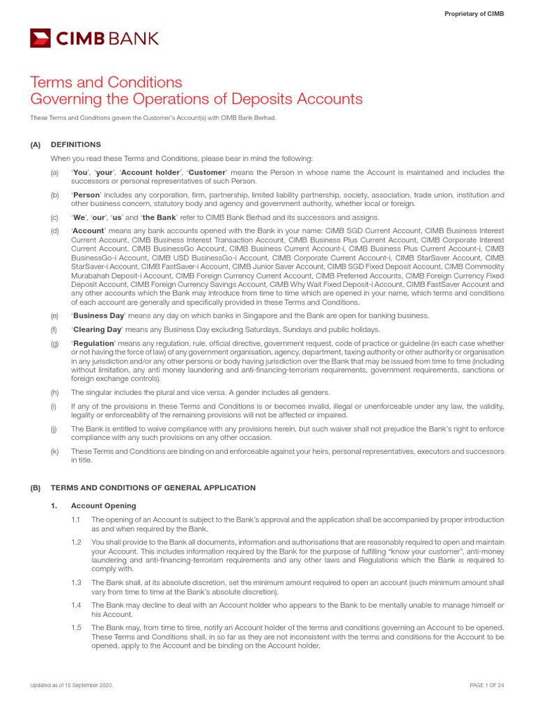 Governing The Operations of Deposits Accounts | PDF | Cheque | Banks