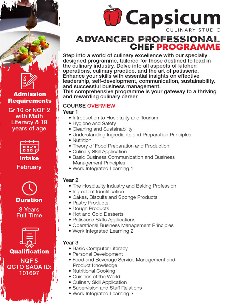 Advanced Chef Training Program | PDF | Chef | Culinary Arts