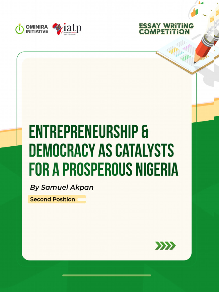 Samuel Akpan Essay 2nd Position | PDF | Entrepreneurship | Gross ...