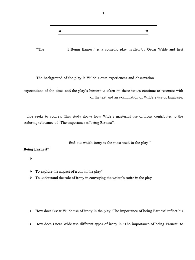 An Analysis of The Use of Irony in The Play Real | PDF | The Importance ...