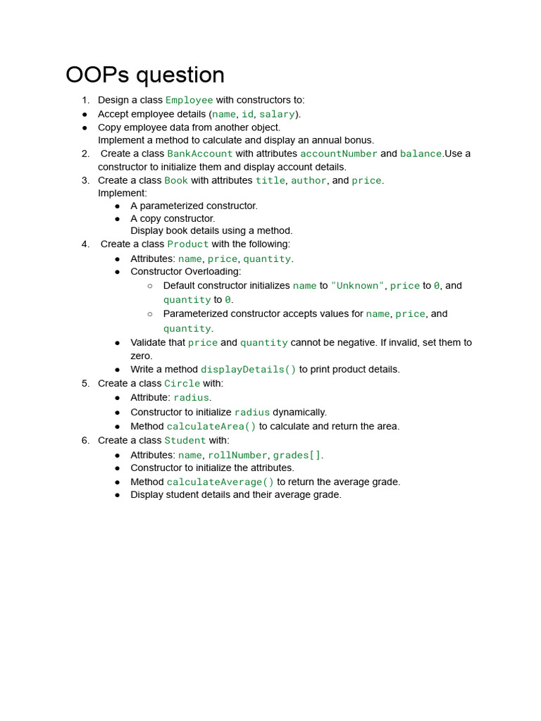 OOPs_Question | PDF