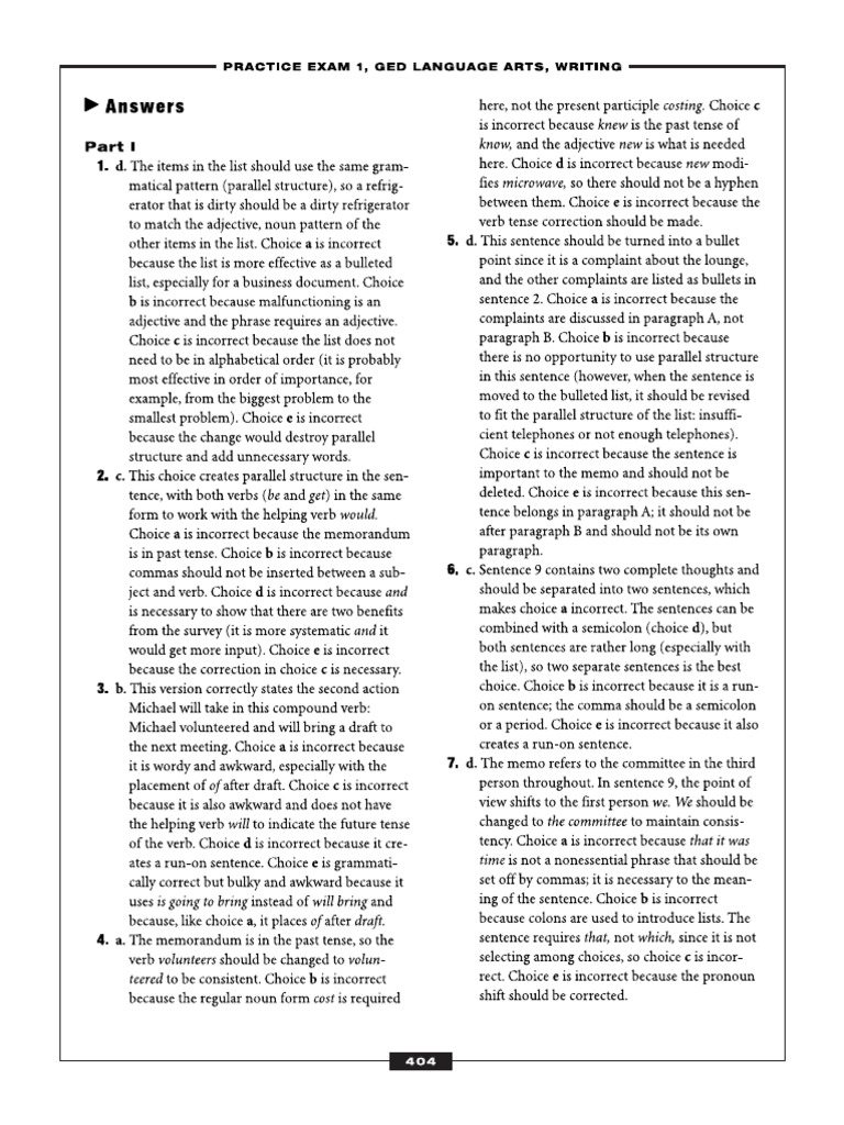 Learning Express Prep RLA (Test 1 Answers) | PDF