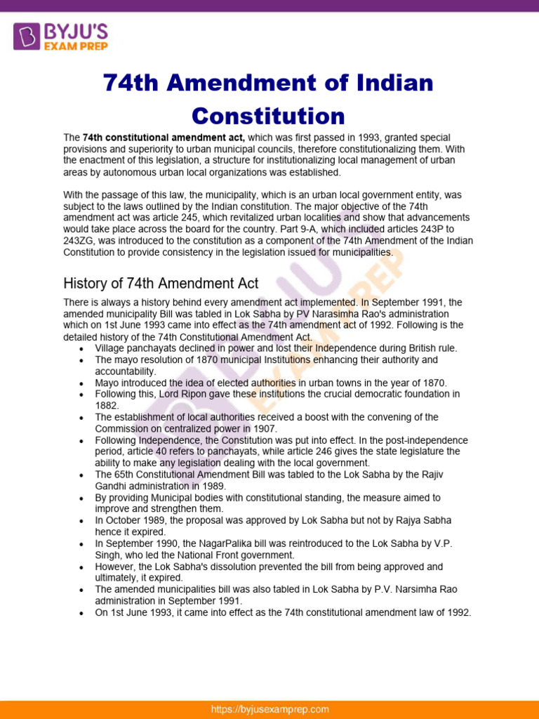 74th_amendment_of_indian_constitution_50 | PDF | Justice | Governance