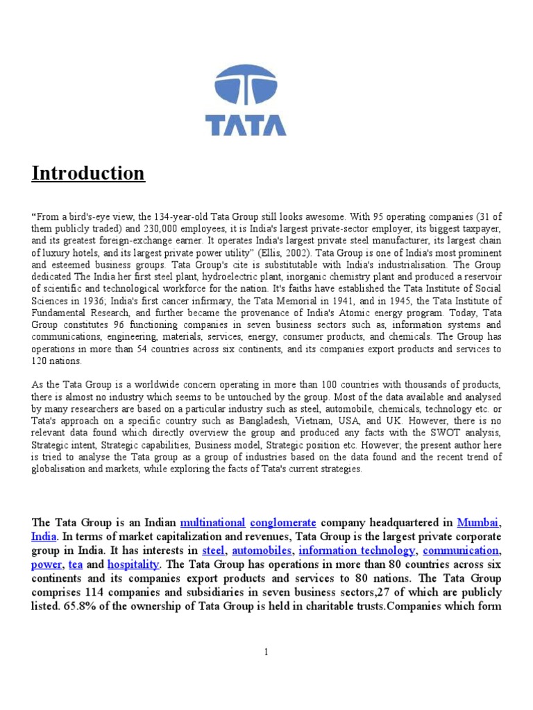 "From A Bird's-Eye View, The 134-Year-Old Tata Group Still Looks ...