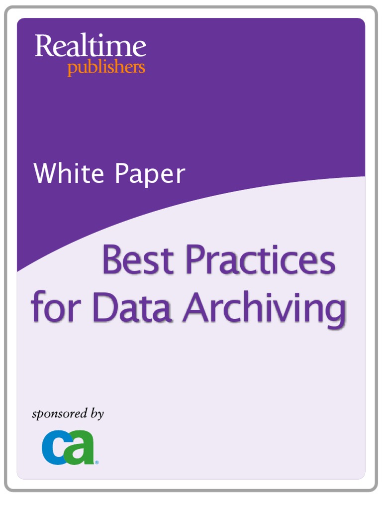 Best Practices for Data Archiving | PDF | Backup | Computer Data Storage