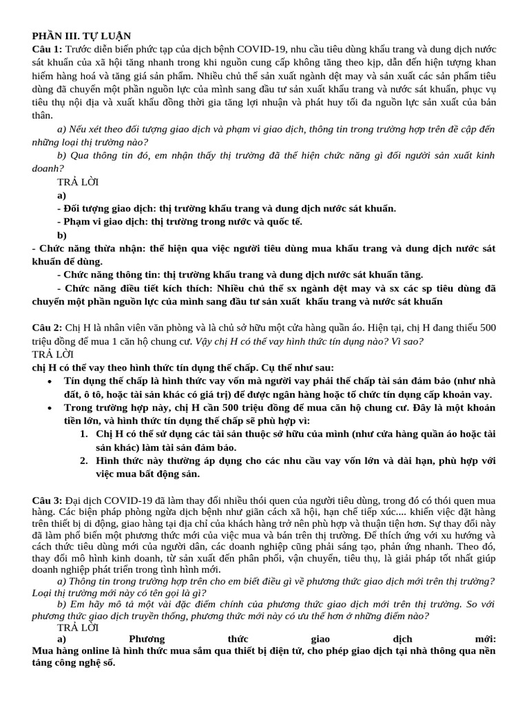 BUỔI 10 ÔN TẬP THI HK1 | PDF