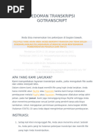 Gotranscript Transcription Guidelines (Adapted For Bahasa Indonesia) Revised | PDF
