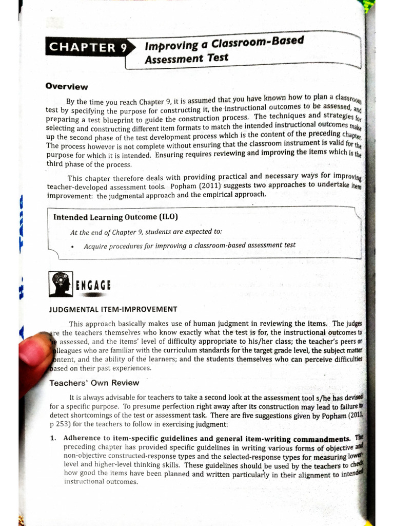 Improving A Classroom Based Assessment | PDF