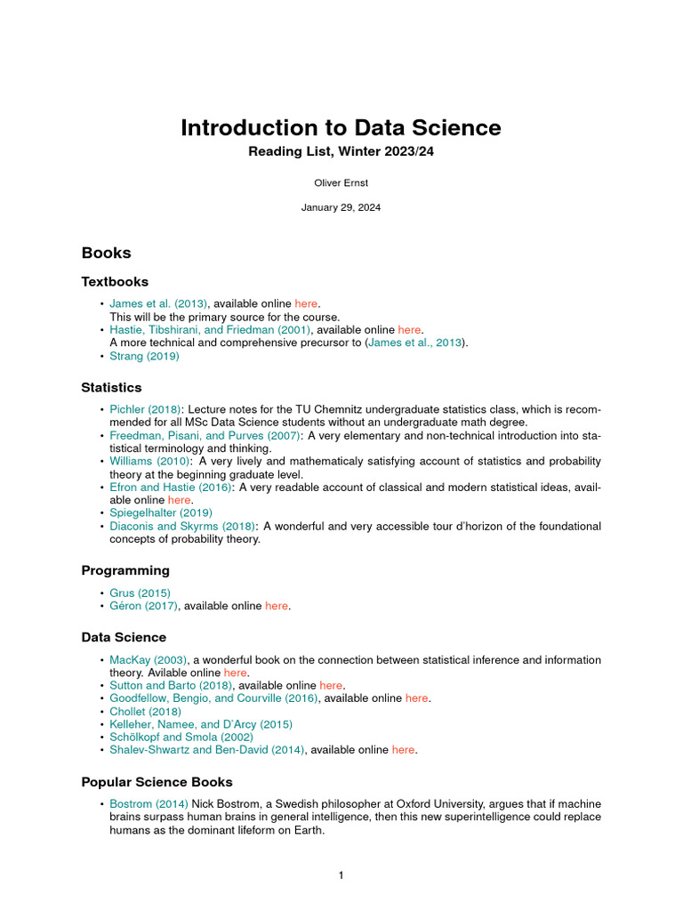 Introduction To Data Science | PDF | Resampling (Statistics) | Statistics
