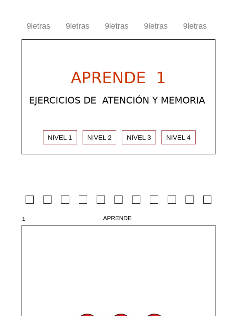 Aprende - Ejercicios de Atencion y Memoria | PDF