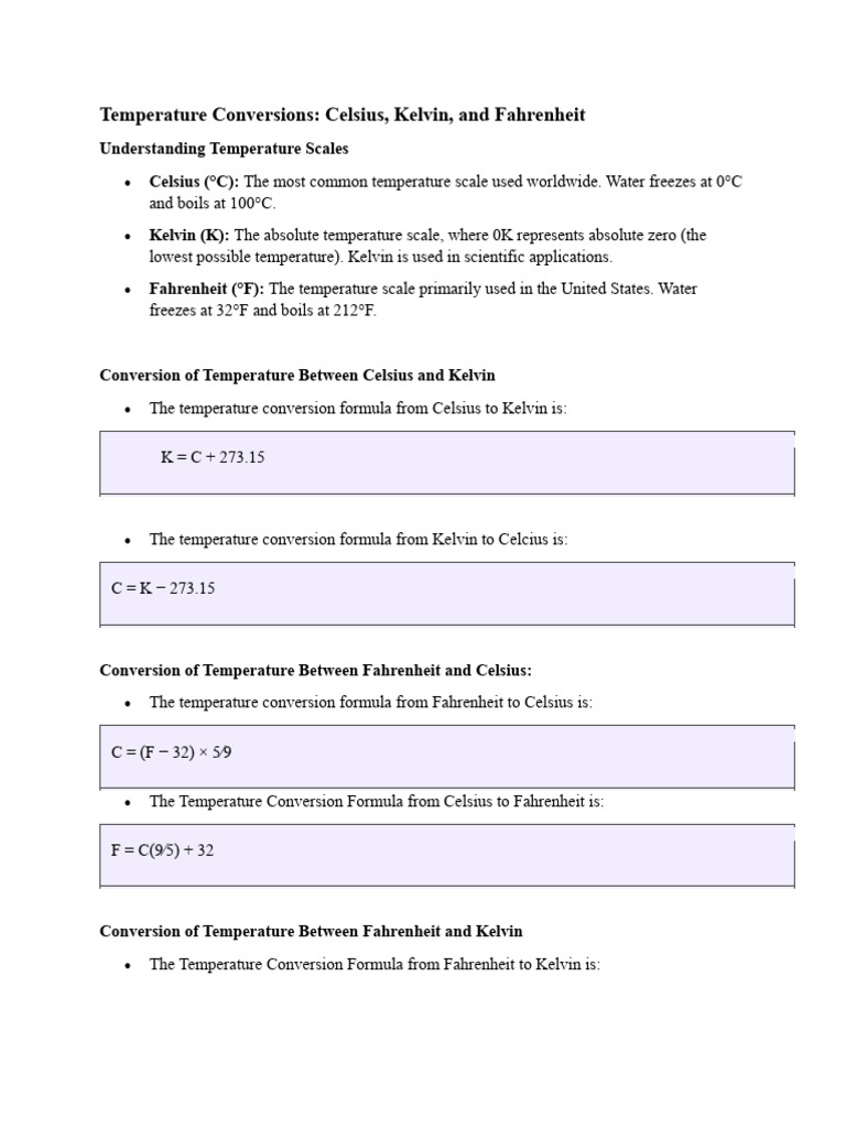Temperature Conversions | PDF | Fahrenheit | Celsius