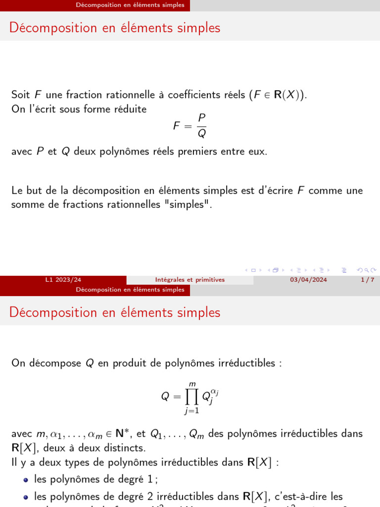 Décomposition en éléments simples | PDF | Polynôme | Analyse mathématique