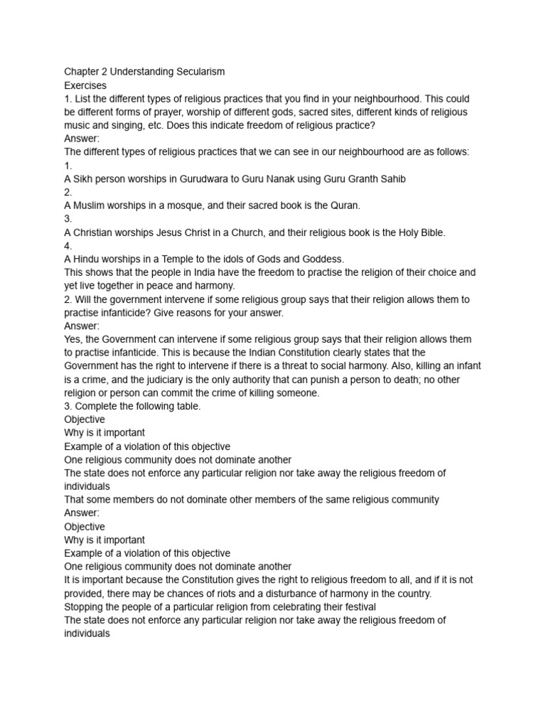 Chapter 2 Understanding Secularism | PDF | Freedom Of Religion | Religious Faiths