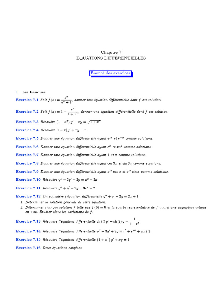 Equations Differentielles | PDF