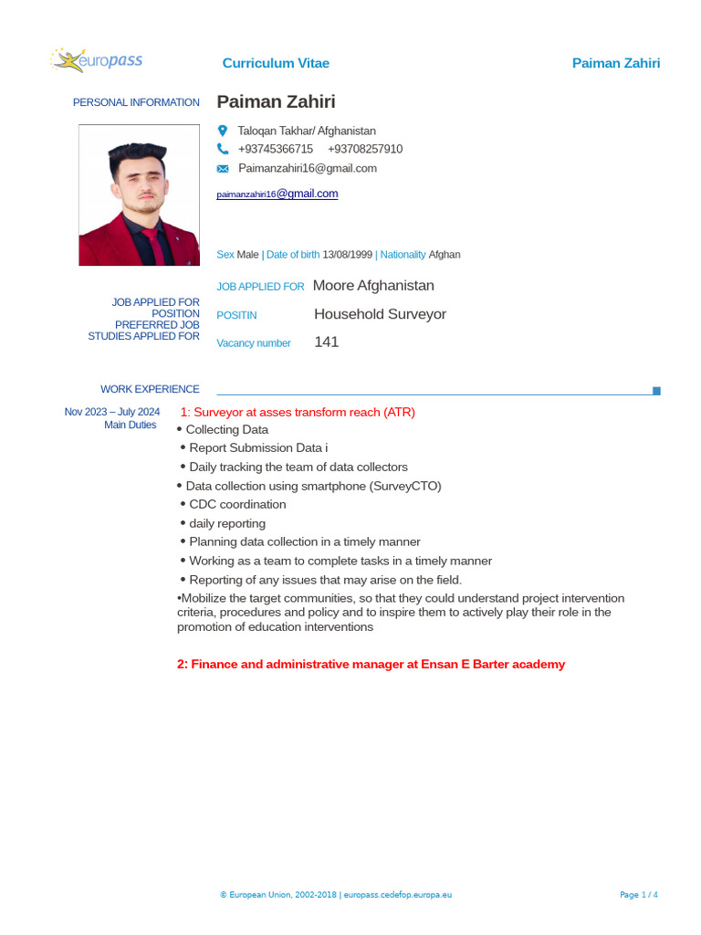 Paiman's Update Cv | PDF