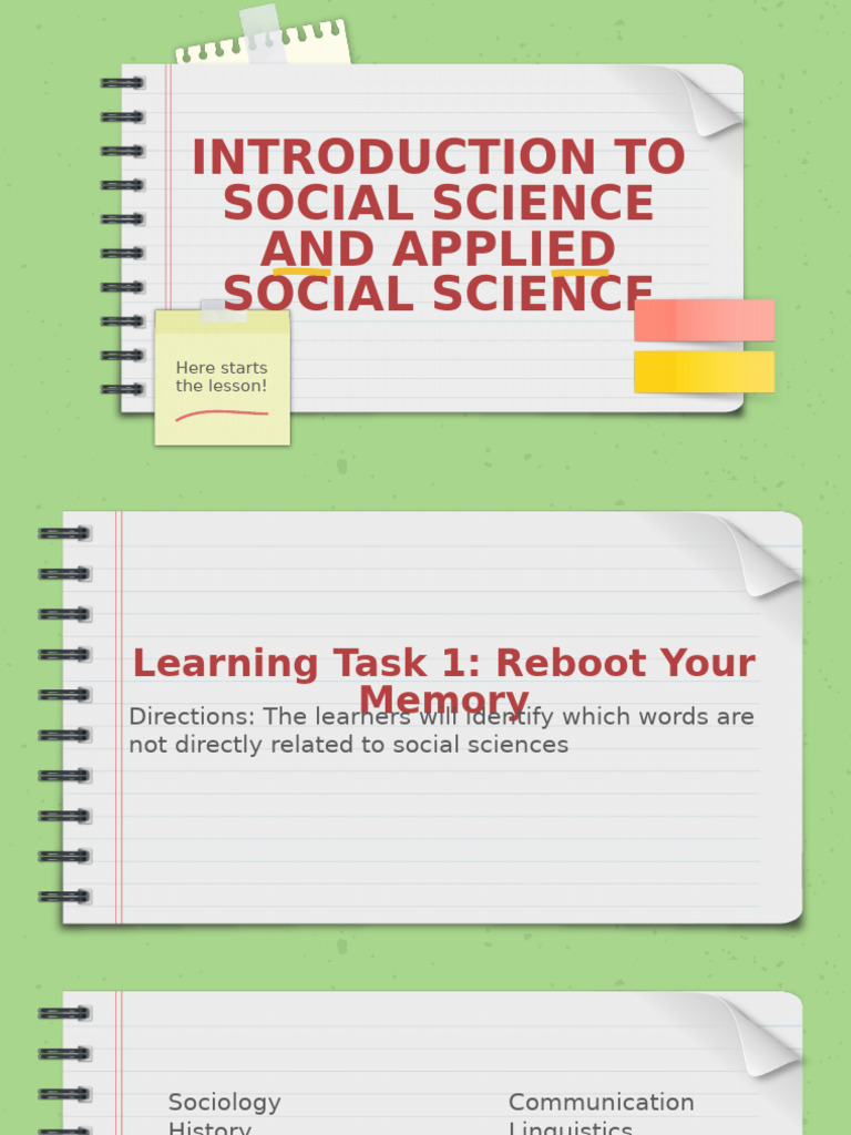 Week 1 - Lesson - Copy | PDF | Social Sciences | Science