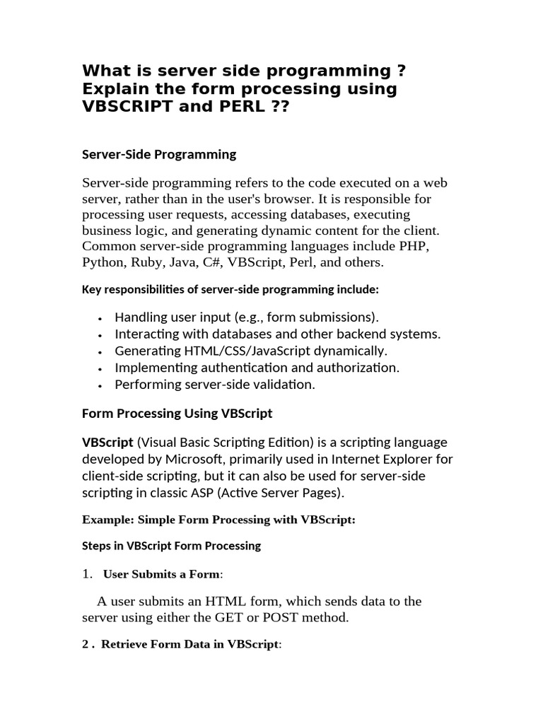 What is server side programming | PDF | Dynamic Web Page | Networking