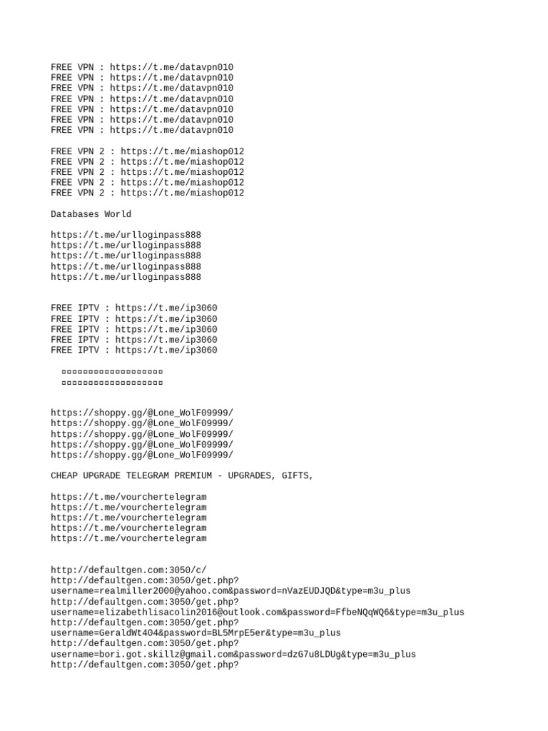 Free VPN & IPTV Access Links | PDF