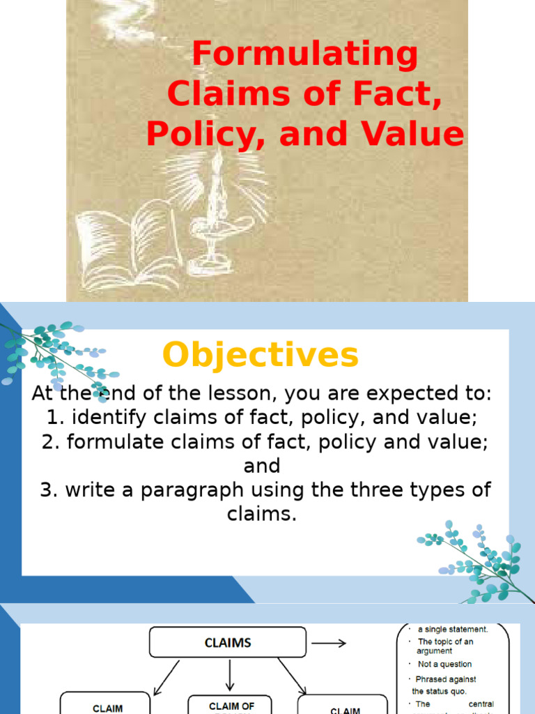 Formulating Claims of Fact Policy and Value | PDF