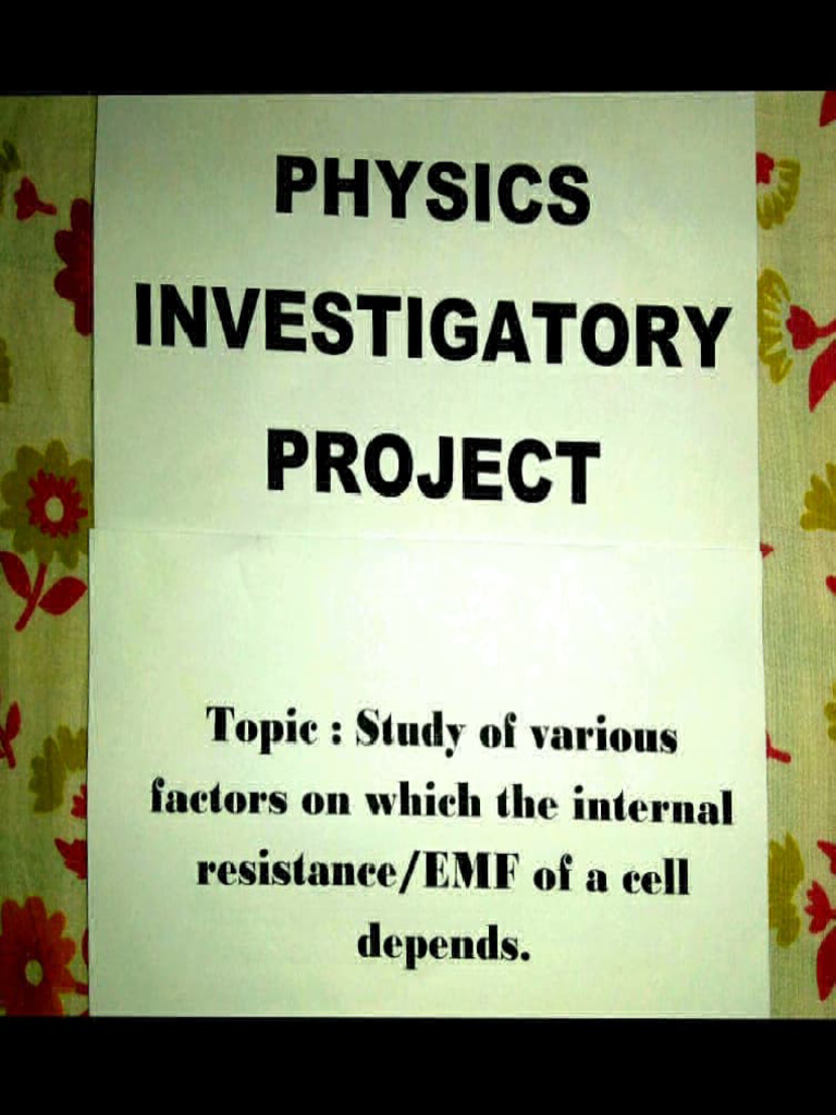 XII Physics Investigatory Project Study Various Factors On Which The ...