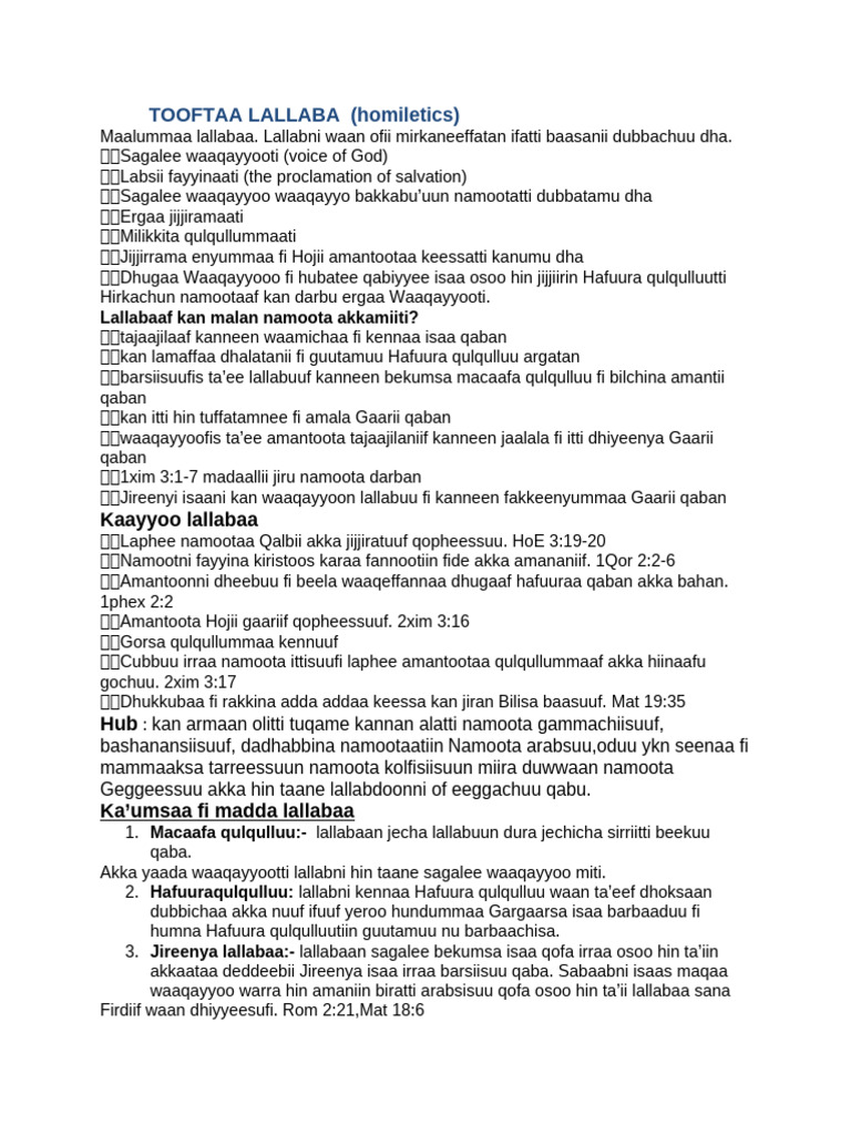 Tooftaa Lallaba | PDF