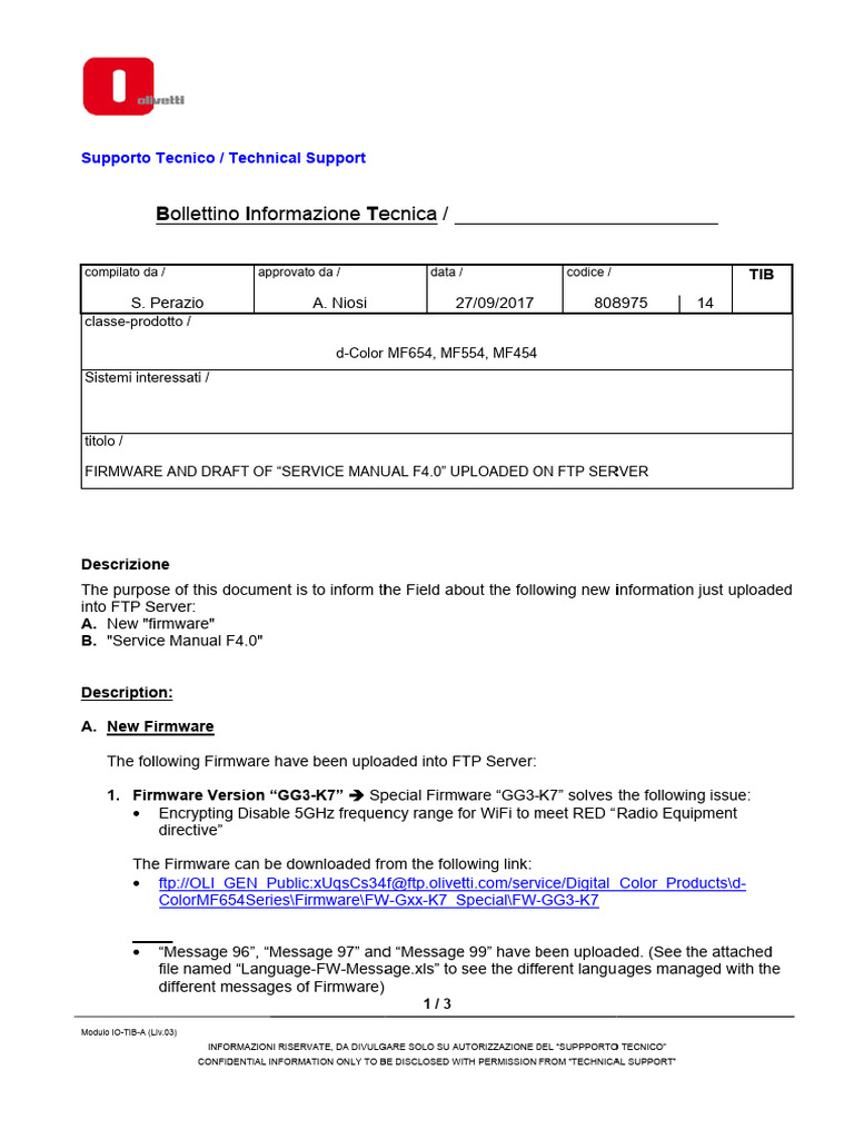 Firmware Updates for d-Color MF Series | PDF | File Transfer Protocol ...