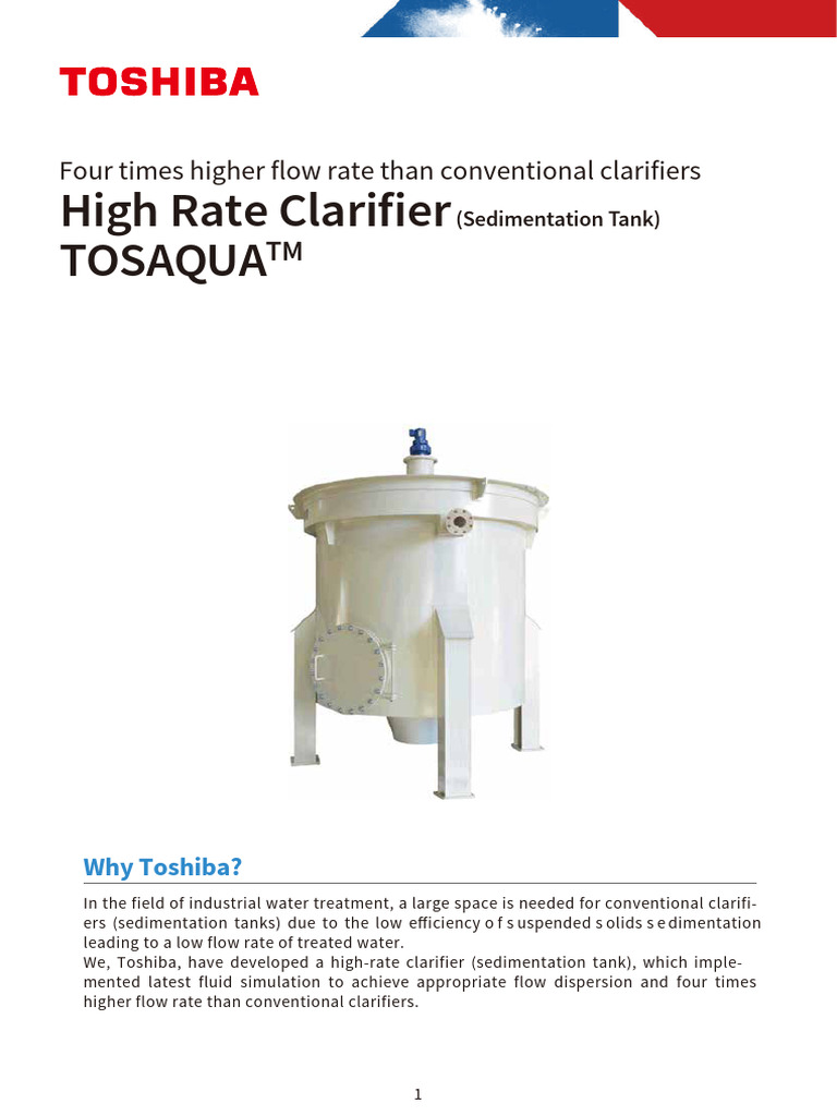 Toshiba High-Rate Water Clarifier | PDF | Environmental Engineering | Chemical Engineering