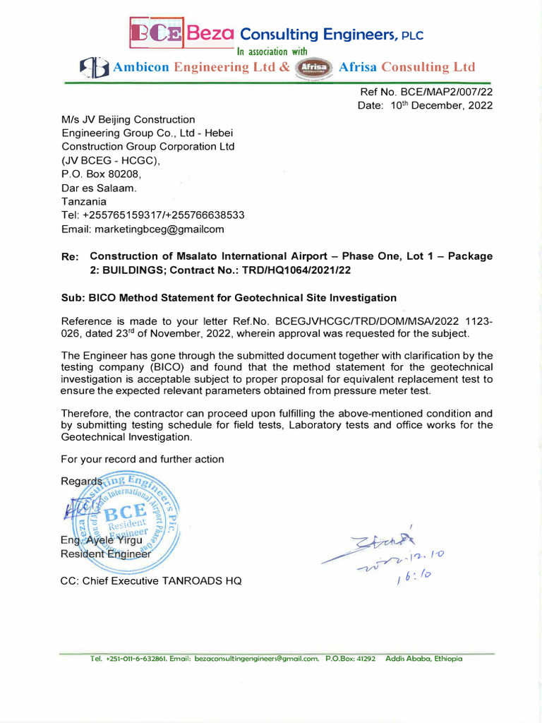 BCE-MAP2-007-22 BICO Method Statement for Geotechnical Site ...