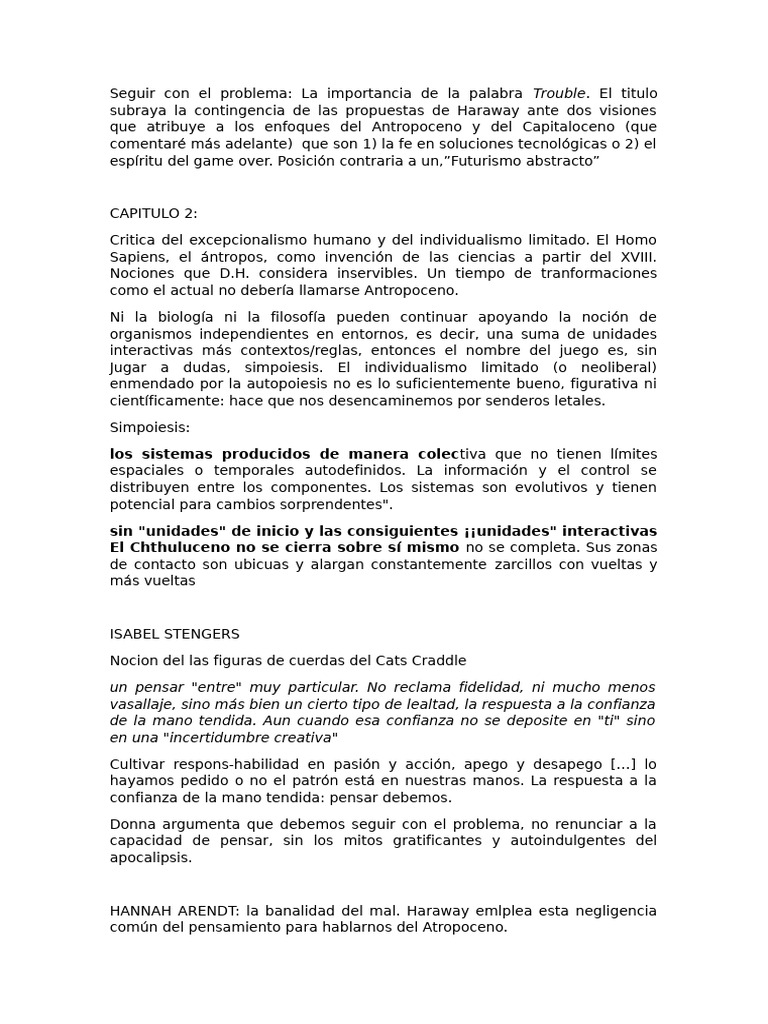 Presentacion Haraway | PDF | Antropoceno