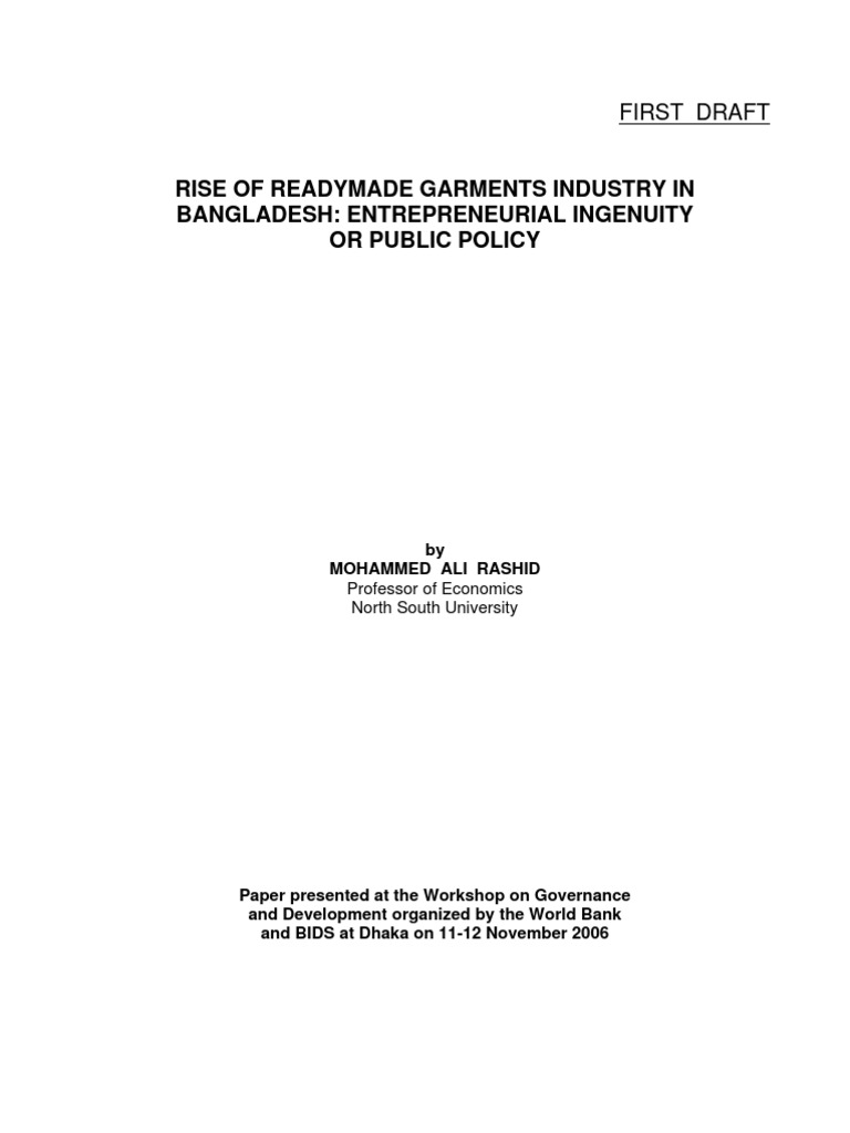 Readymade Garments Industry | PDF | Business