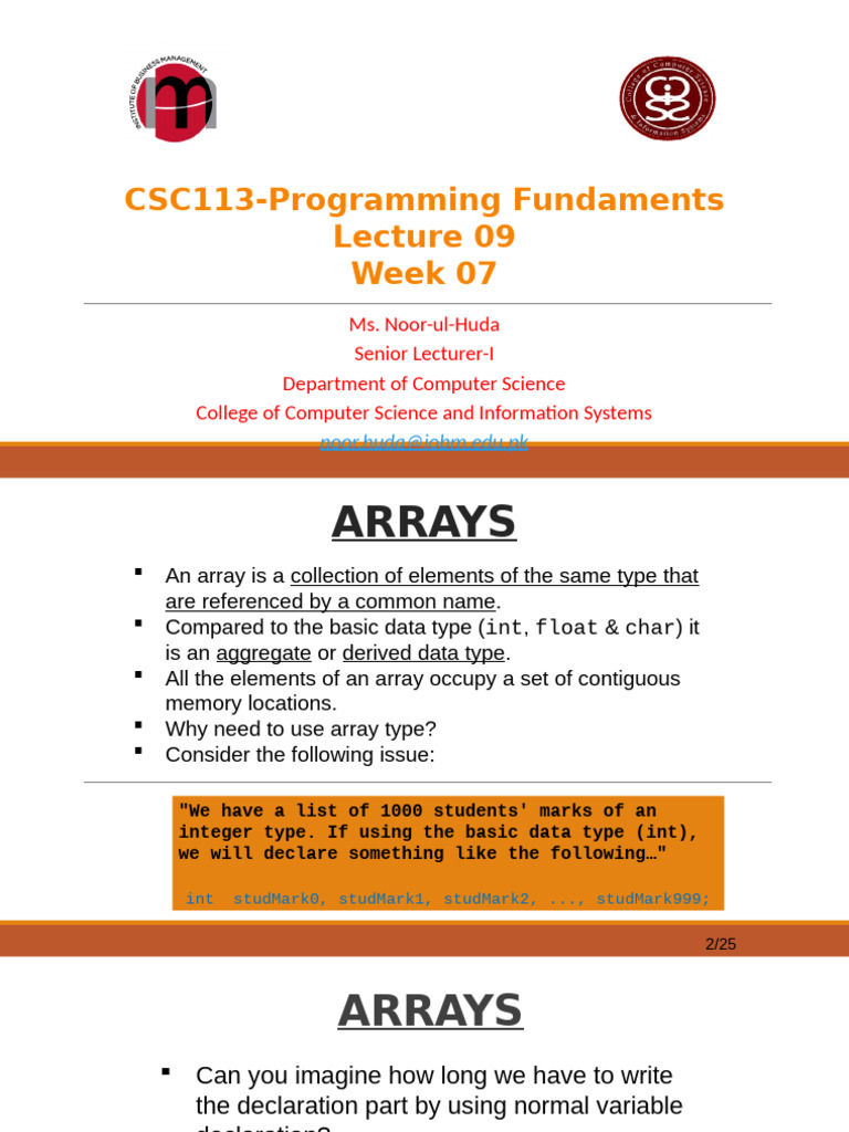 Lec 9 Programming Fundamentals | PDF | Data Type | Integer (Computer Science)